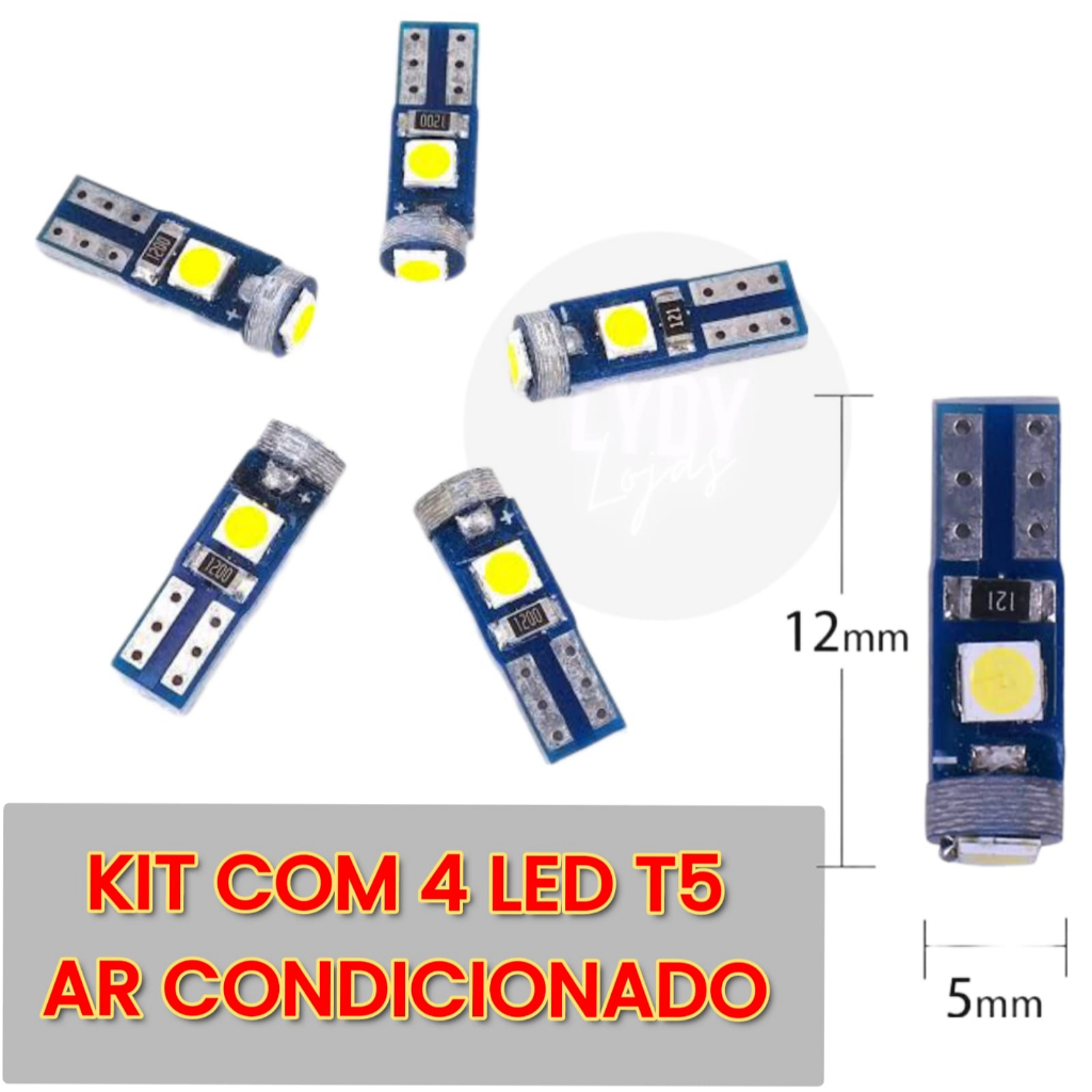 kit com 4 lampadas led ar condicionado fiat palio 97 na cor branco ...