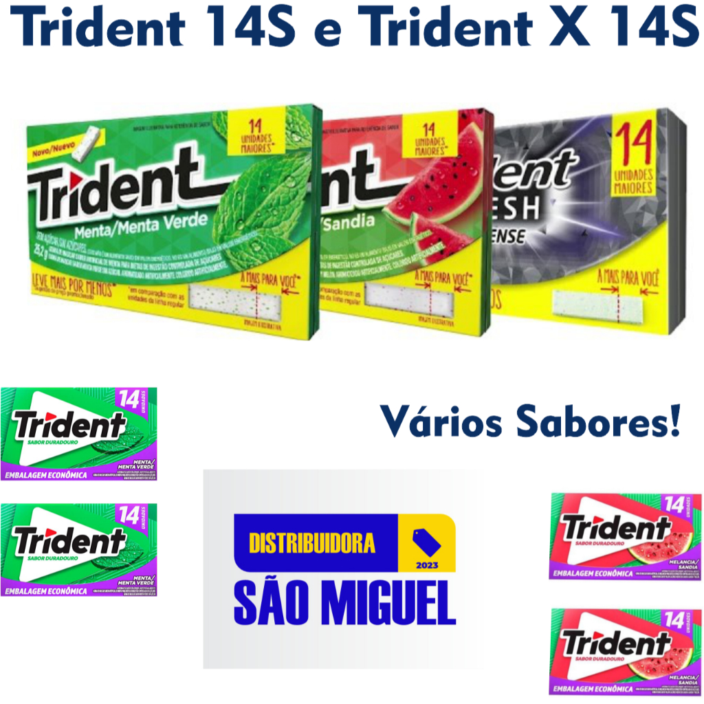 Chiclete Trident 14S Max Mondelez | Shopee Brasil