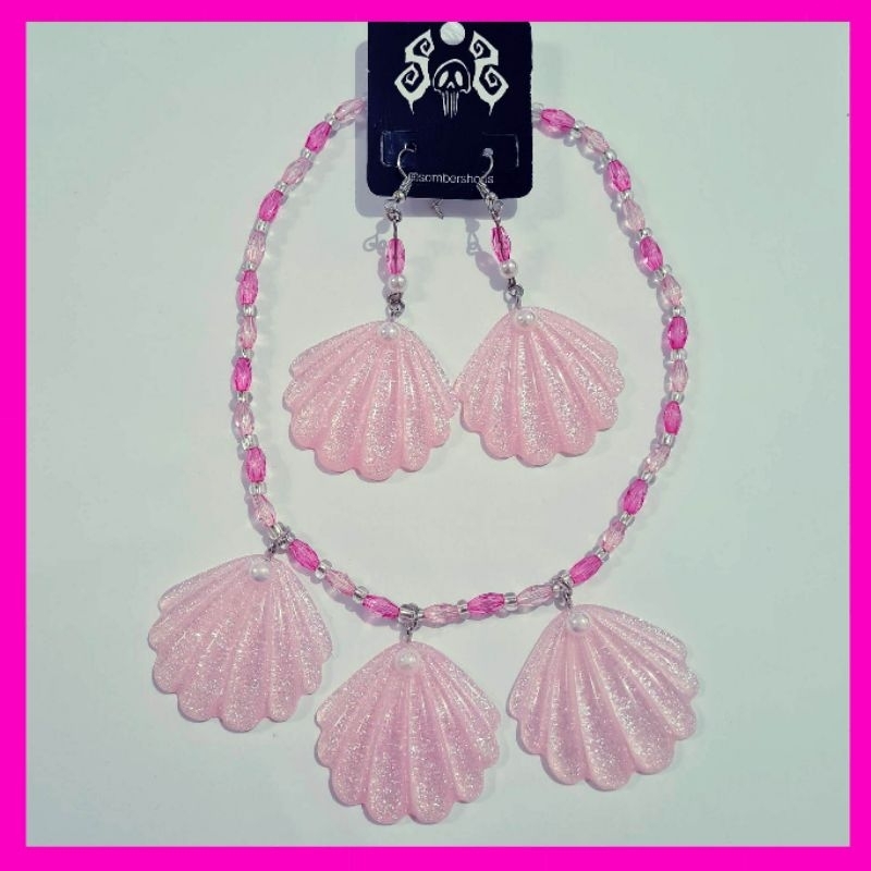 Conjunto Colar e brinco da Barbie Filme Concha Rosa Margot Robbie ...