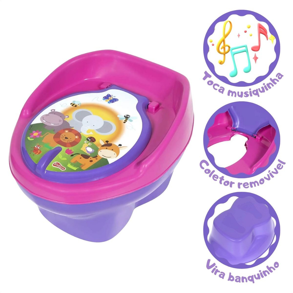 Troninho Infantil 2 em 1 Bebê Pinico Manina Bichinhos Musical ...