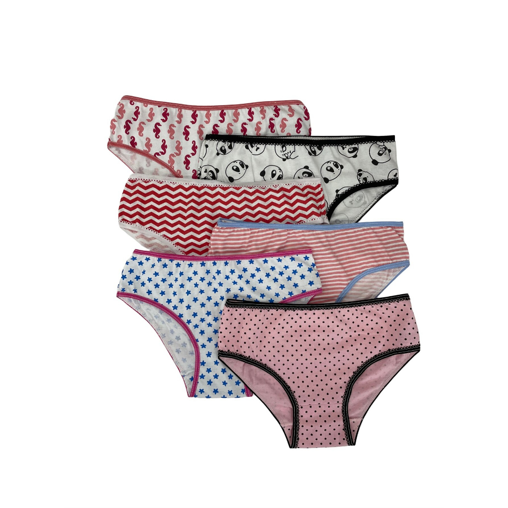 KIT 6 CALCINHAS INFANTIS FOLLY - ALGODÃO PREMIUM | Shopee Brasil
