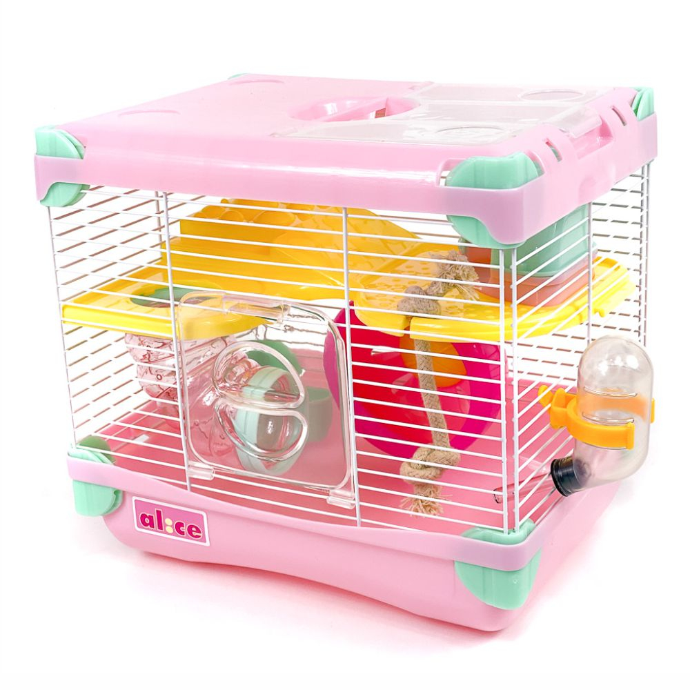 Gaiola para Hamster multifuncional, um andar, com casa, roda giratória ...
