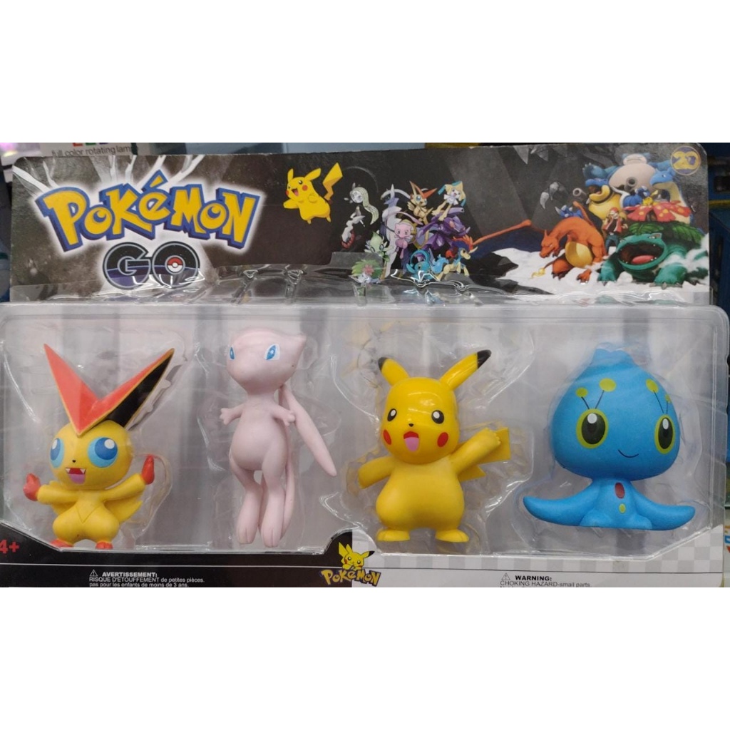 Cartela Com 4 Bonecos Pokemon Kit Pokémon Go No | Shopee Brasil