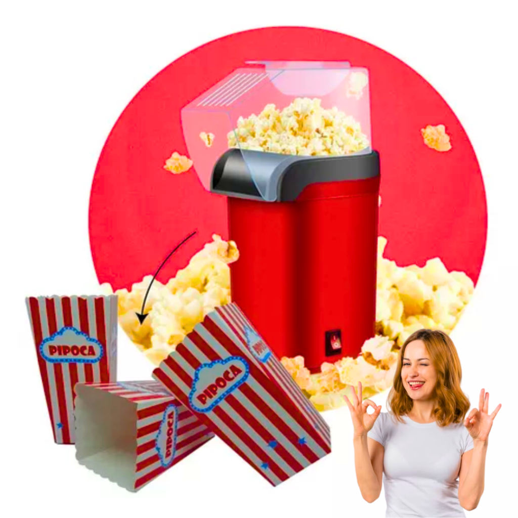 Máquina de Pipoca Doméstica Fácil: Mini Pipoqueira Elétrica Sem Óleo ...