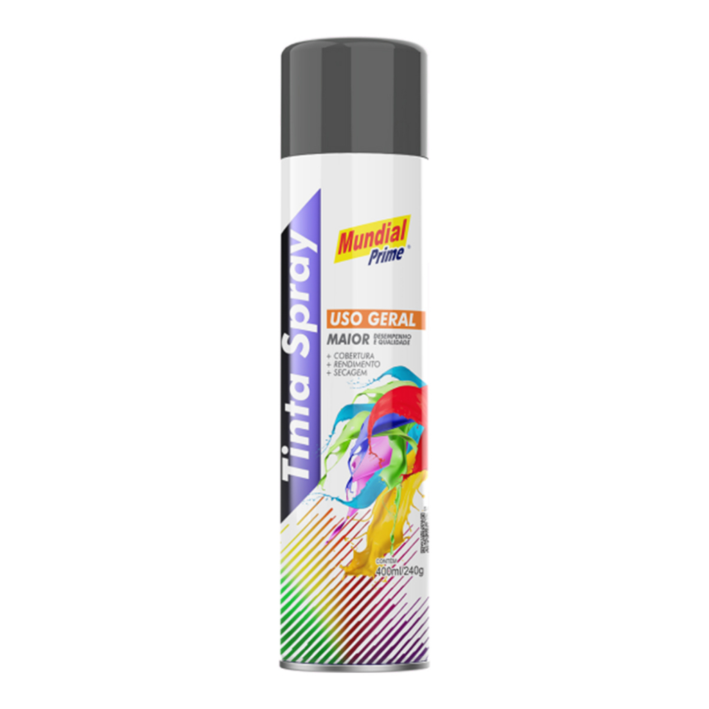 Tinta Spray Uso Geral Cor Cinza Sub Grey Chassi de Veículos 400ml Mundial Prime | Shopee Brasil