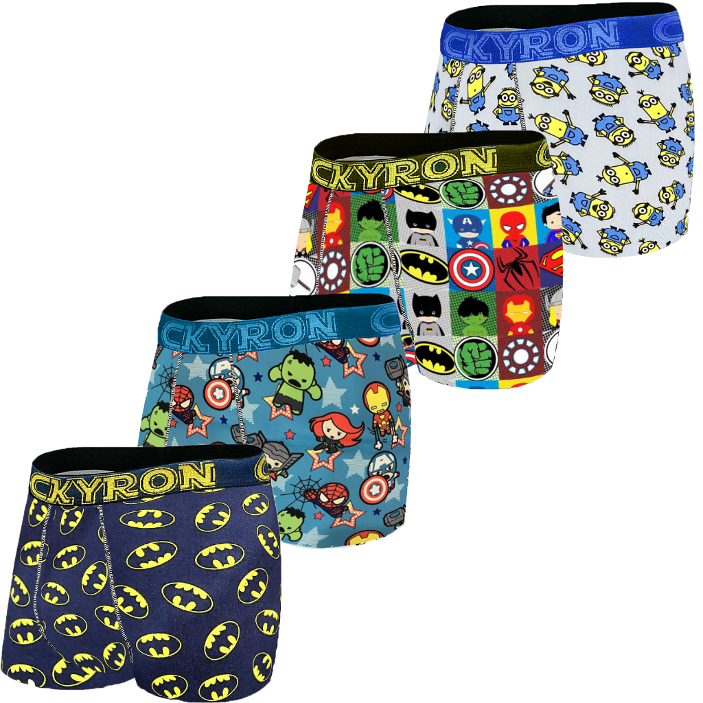 Kit 10 Cuecas Box Infantil Ckyron Cueca Boxer de Microfibra | Shopee Brasil
