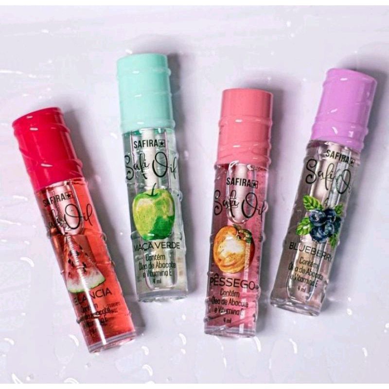 Kit 4 Gloss labial hidratante sabores de frutas lip oil Safi Oil Safira ...