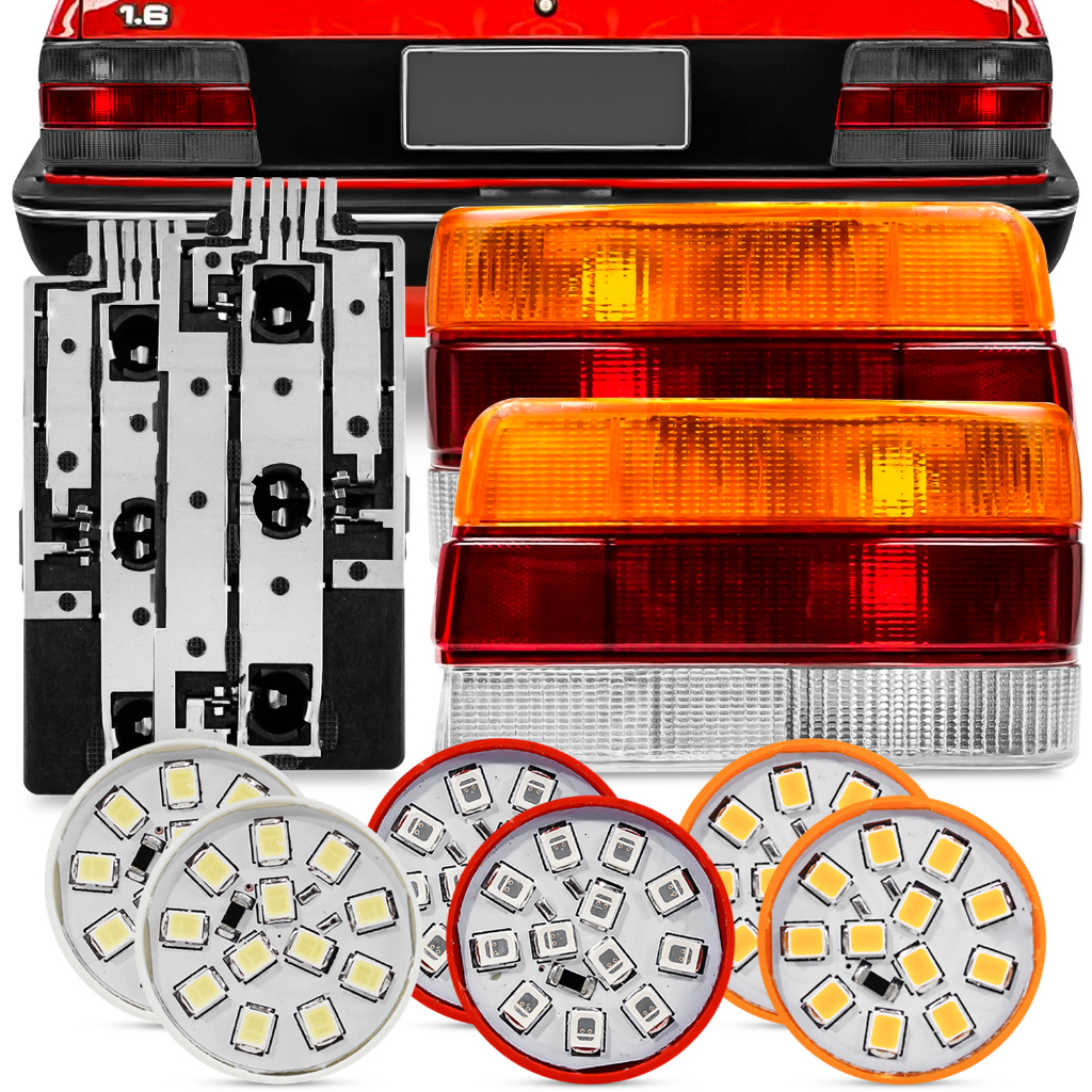 Kit Lanterna Chevette 83 A 93 Soquete Lampada Led Tricolor | Shopee Brasil