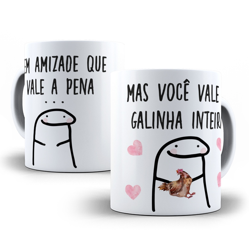 Caneca Flork Tem Amizade Que Vale A Pena Meme Flok | Shopee Brasil