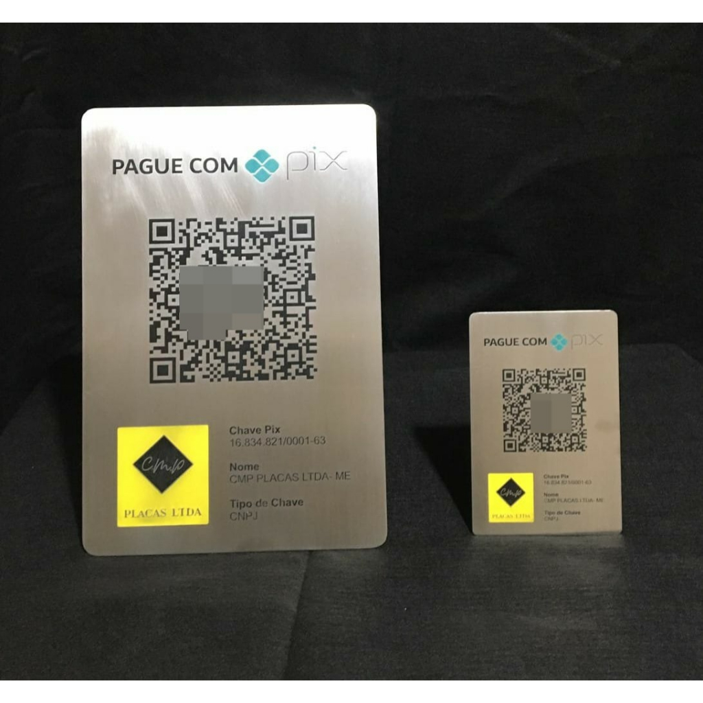 Placa em Aço Inox QR CODE para PIX | Shopee Brasil