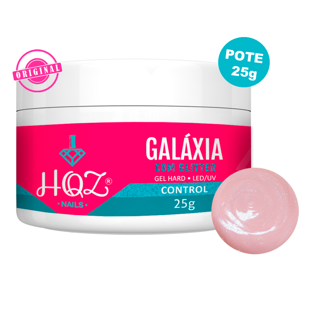 Gel Hqz com glitter Galáxia 25g - Pote Gel Para Unhas Hqz Nails control ...
