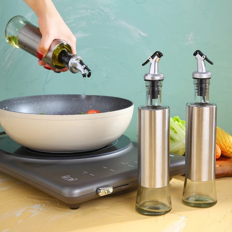 Galheteiros Porta Azeite e Vinagre de Vidro Premium e Aço Inox com ... Galheteiros Porta Azeite e Vinagre de Vidro Premium e Aço Inox com ...