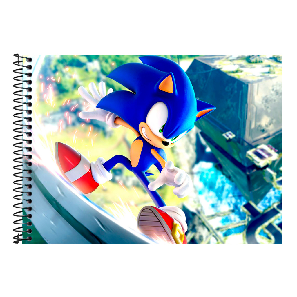 Caderno de Desenho Sonic 96 ou 48 Fls Escolar | Shopee Brasil