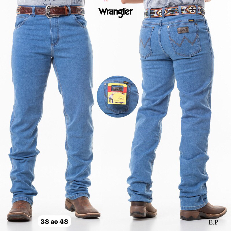 Calça wangler jeans Country peão rodeio montaria | Shopee Brasil