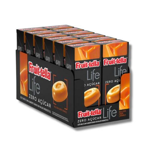 Bala Fruit-Tella Life Zero Açúcar Sabor Caramelo Display c/ 12und 18,9g ...
