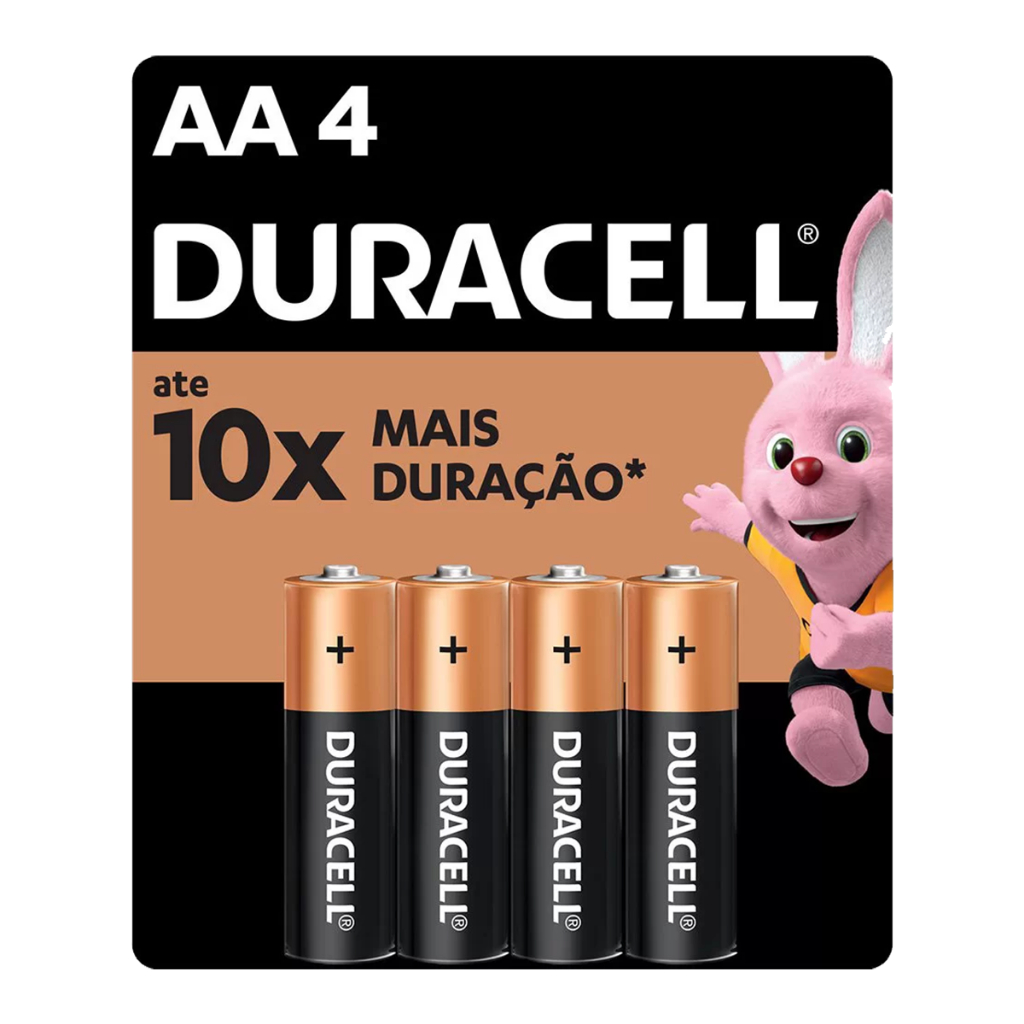 Pilha Duracell Alcalina AA - 4 Unidades | Shopee Brasil