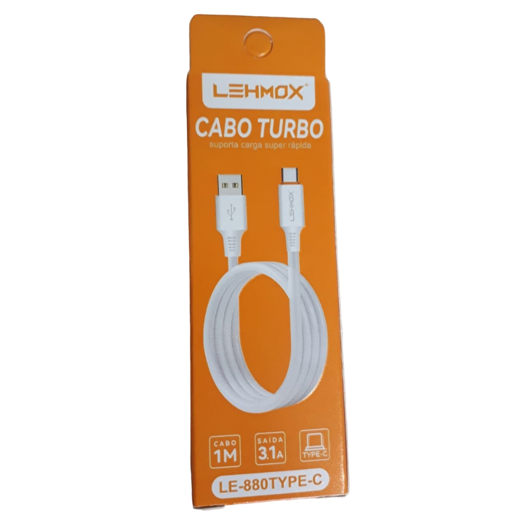 Cabo Carregador Turbo Tipo C Lehmox | Shopee Brasil