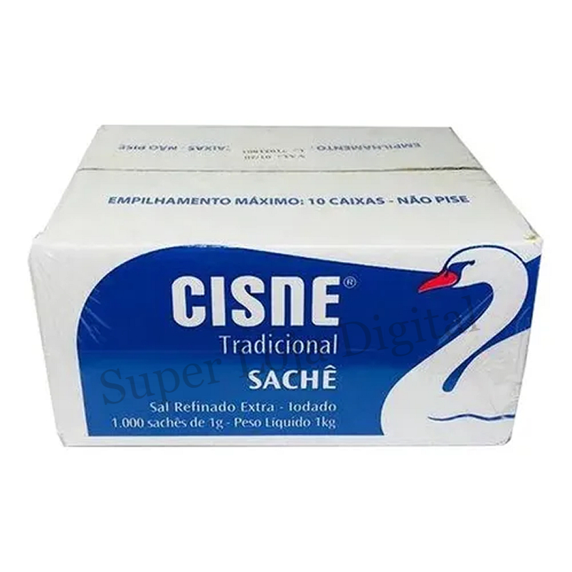 Sal Refinado Cisne Sachê 1000 x 1g | Shopee Brasil