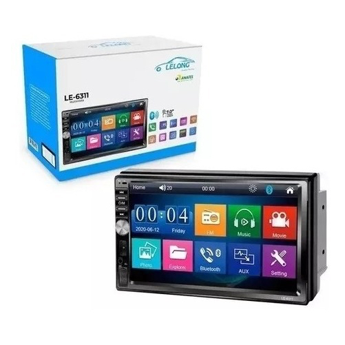 Aparelho Central Multimídia Bluetooth Mp5 2 Din 7 Polegadas | Shopee Brasil