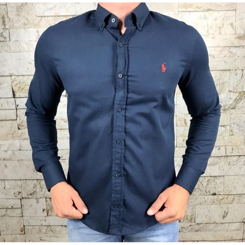 Camisa Social Manga Longa Masculina Polo RL | Shopee Brasil