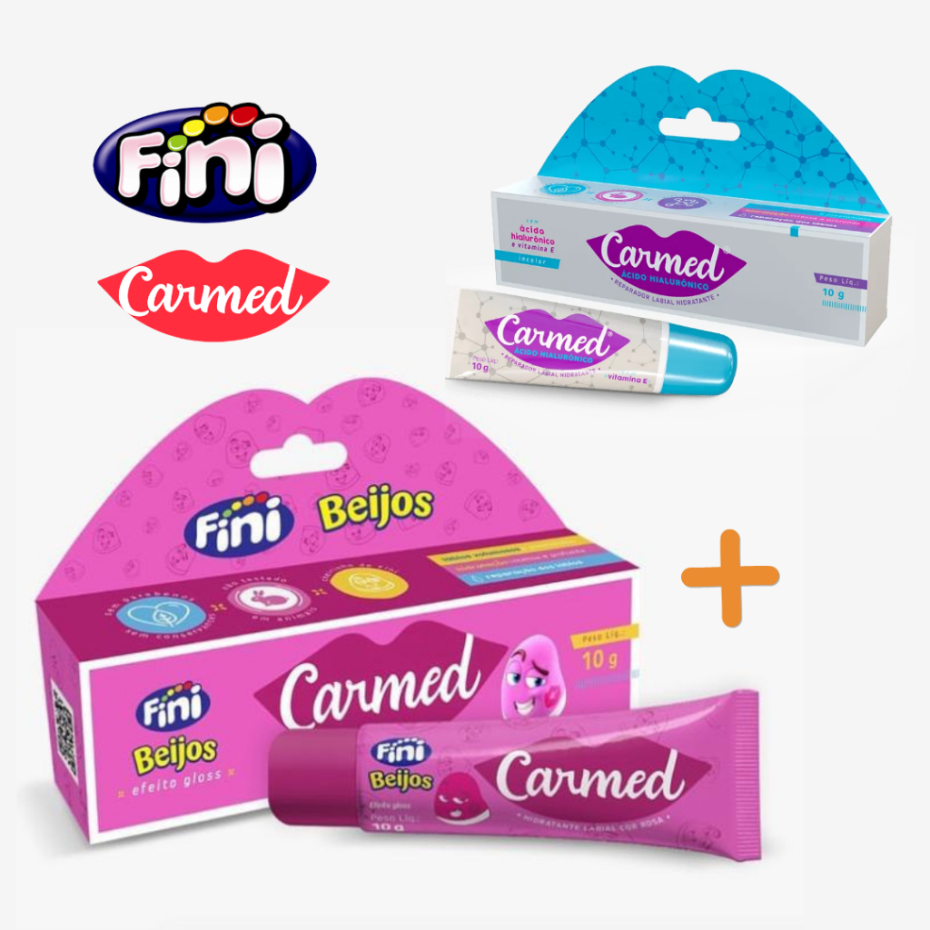 KIT Hidratante Labial Carmed Fini BEIJOS 10G + PRODUTO | Shopee Brasil
