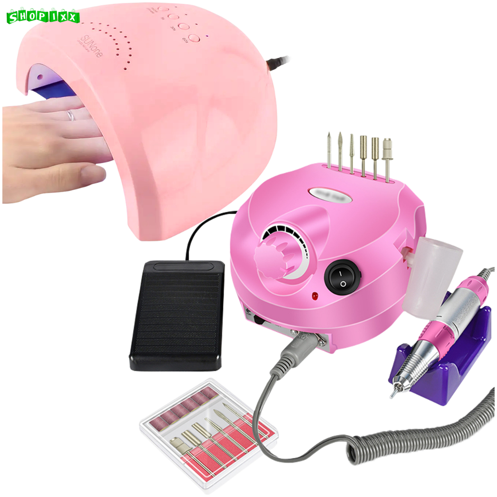 Kit Cabine Sun One Led Uv 48w de Unhas Lixa Motor Porquinho Lixadeira ...