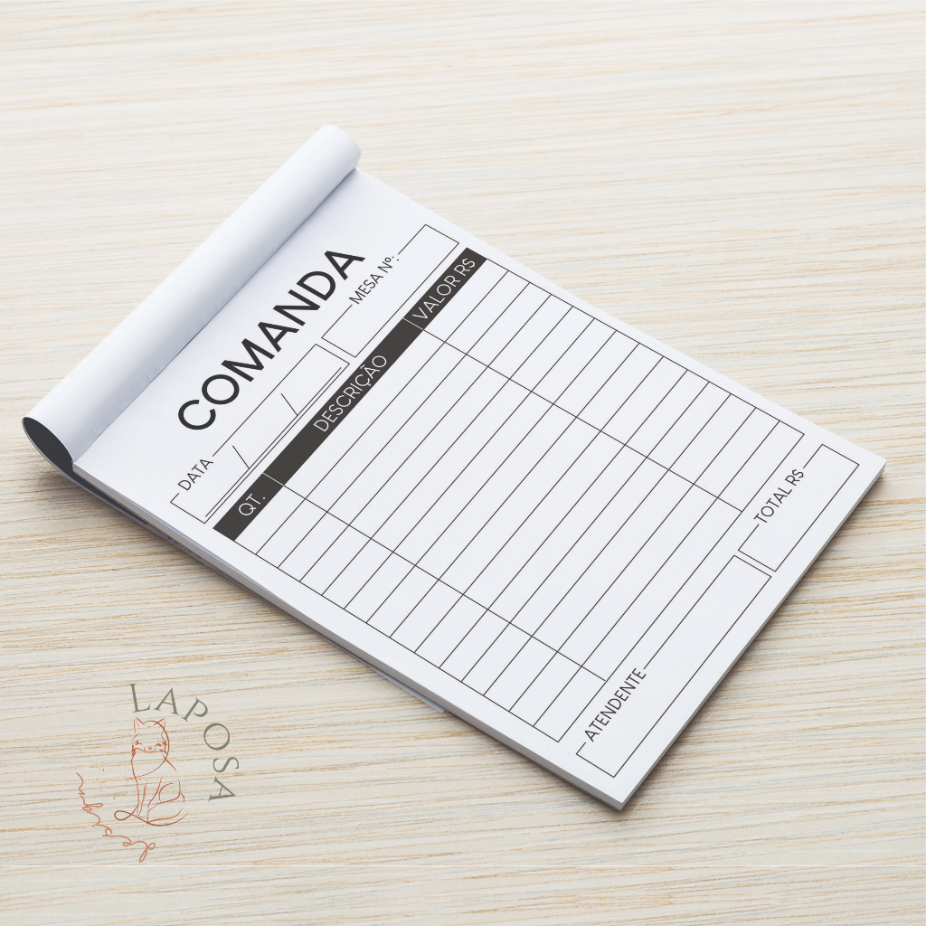 Bloco de Comanda c/ 50 Folhas para Lanchonete, Barzinho, Restaurante bloco comanda | Shopee Brasil