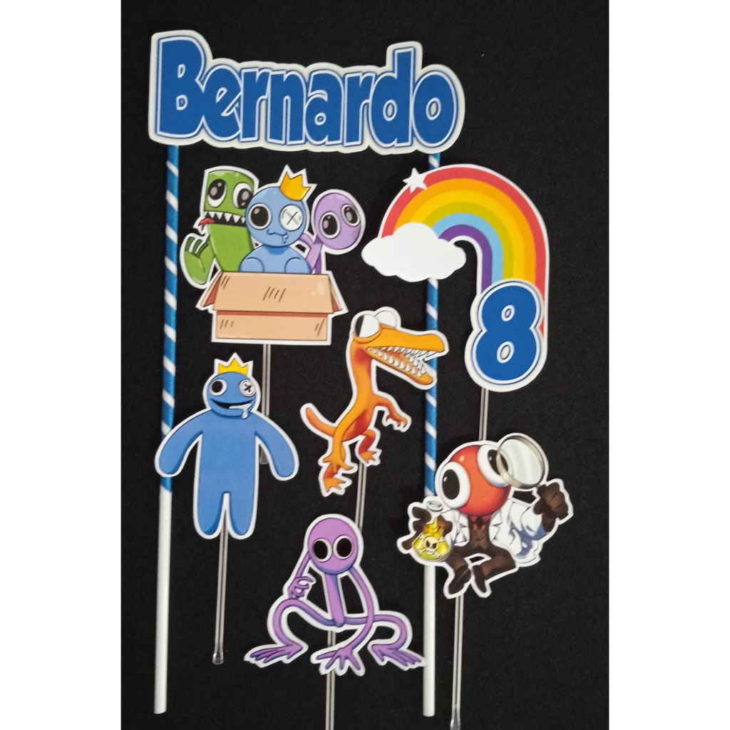 Topo de Bolo Rainbow Friends / Topper personalizado / Top de Bolo ...