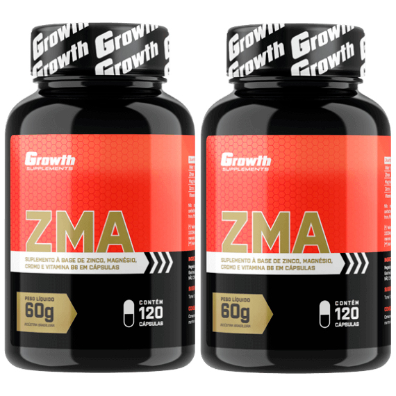 Kit 2un ZMA - Pote 120 Cápsulas (Cada) - Growth Supplements | Shopee Brasil