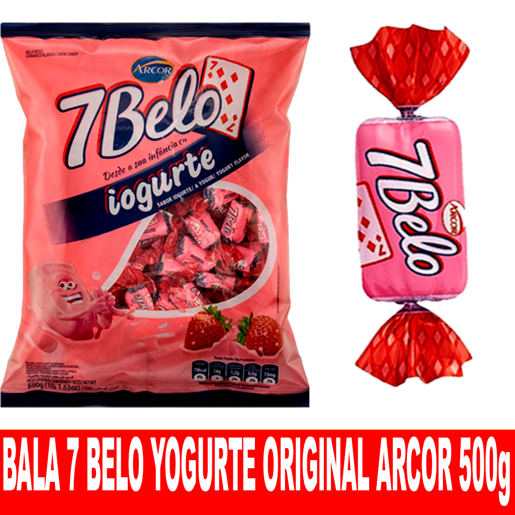 Bala Yogurte 7 Belo Original Pacote 500g Arcor Saborosa Tradicional ...