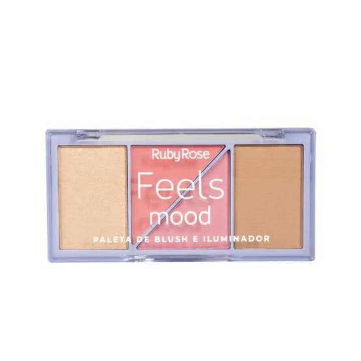 Paleta de Blush, Contorno e Iluminador Feels Mood - Ruby Rose | Shopee Brasil