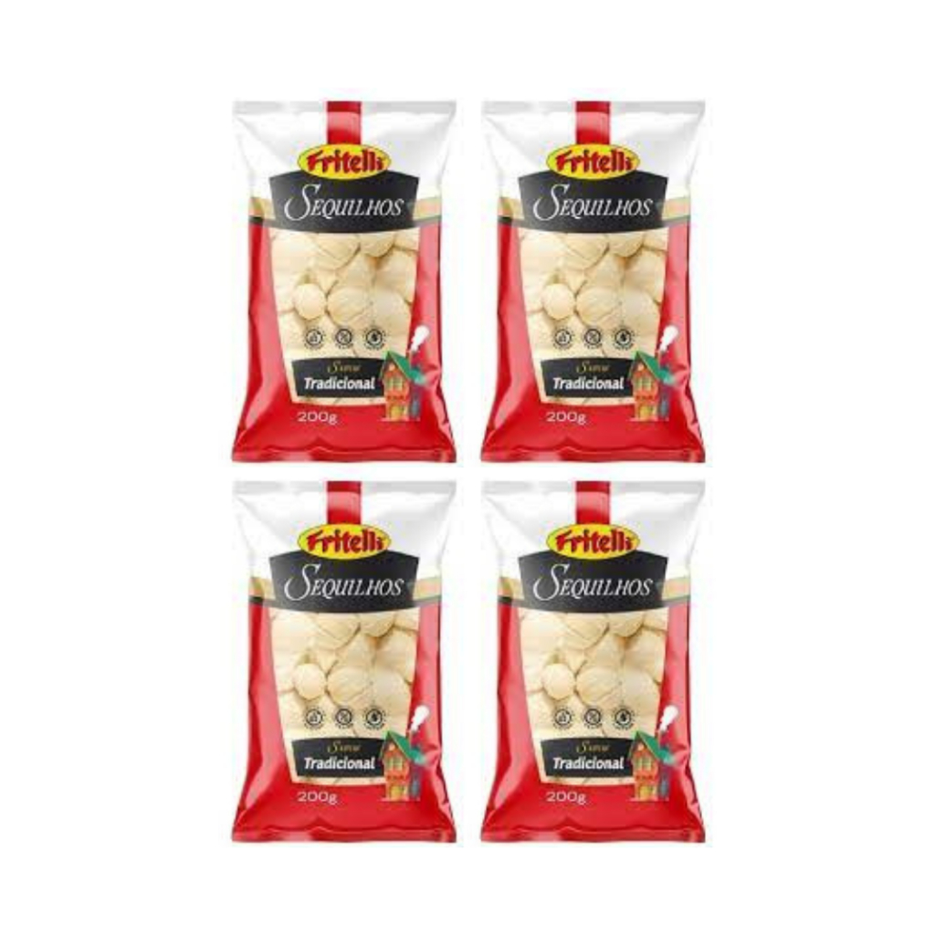 Kit 4 Sequilhos Tradicionais Sem Glúten e Lactose 200g Fritelli ...