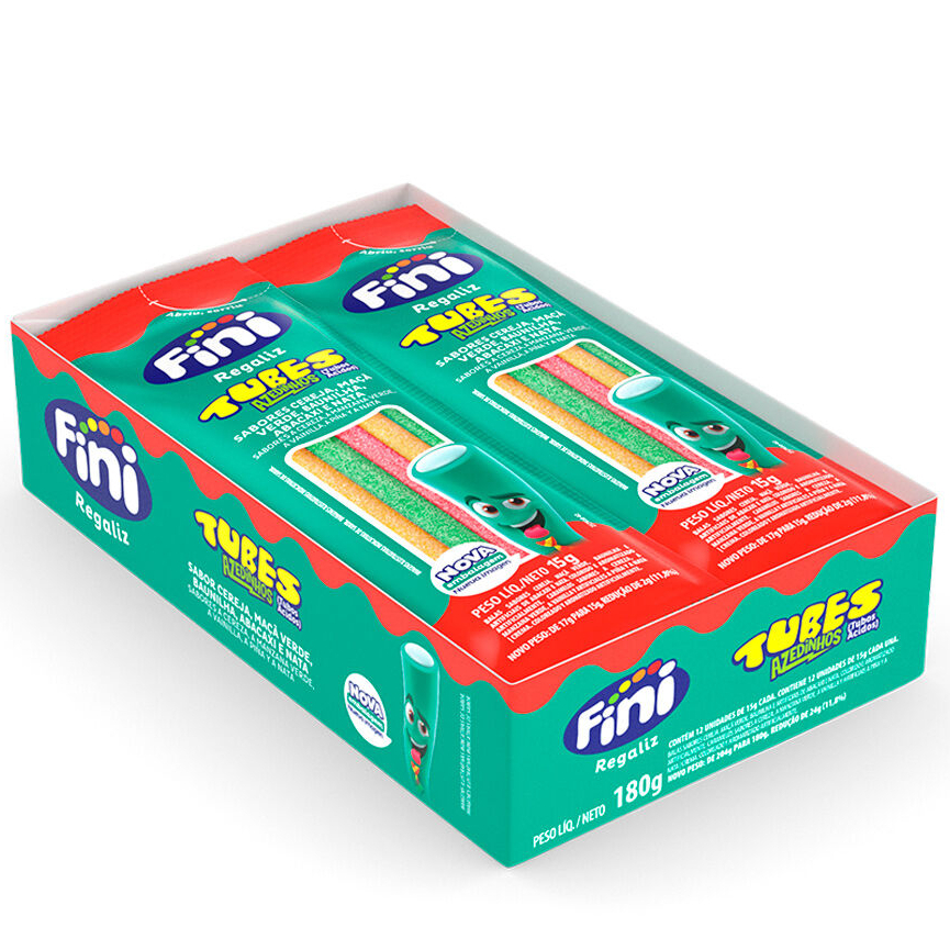 Fini Tubes Azedinho 3 Cores com 12 unidades de 15g cada - 180g | Shopee ...