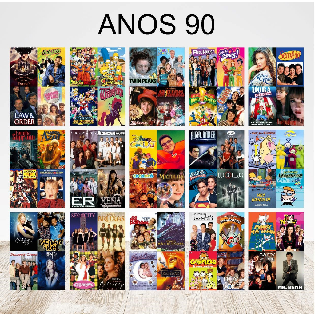 Pôster Painel Filmes Séries Desenhos dos anos 90 Decoração | Shopee Brasil
