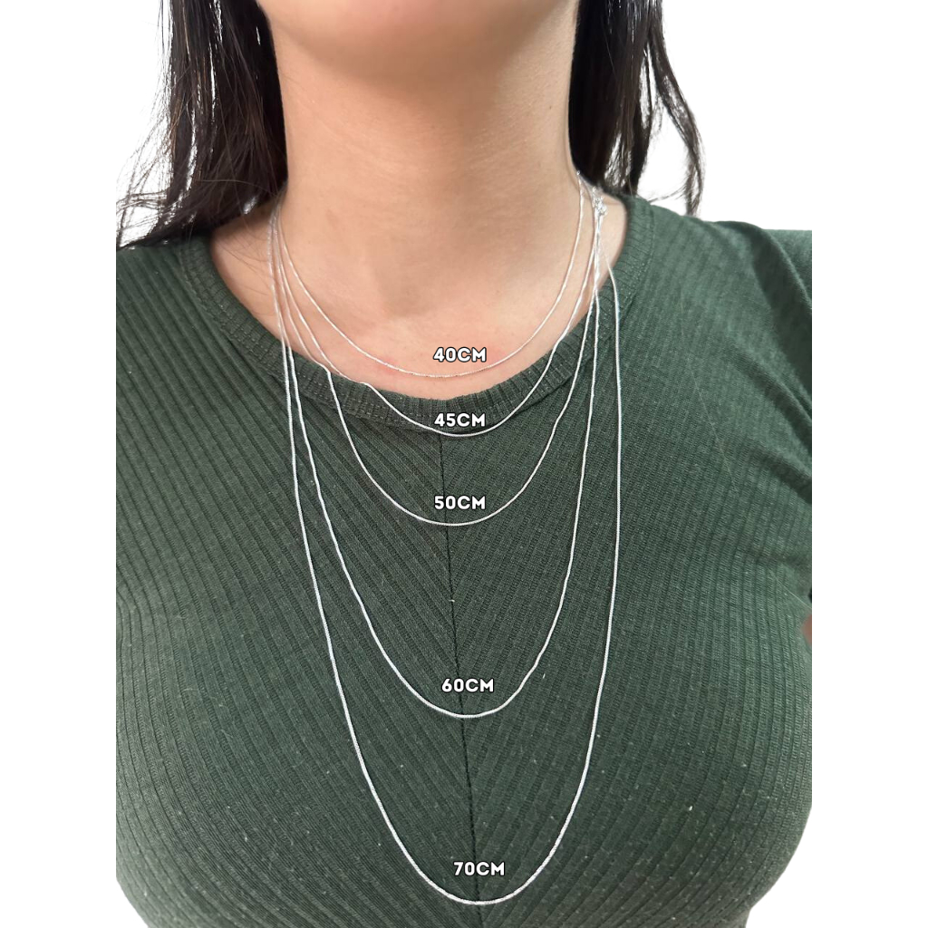 Corrente Veneziana de Prata 925 Legítima 40cm 45cm 50cm 60cm 70cm | Shopee Brasil