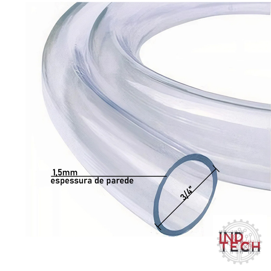 Mangueira Cristal Transparente Pvc 3/4" X 1,5mm 10 Mts | Shopee Brasil