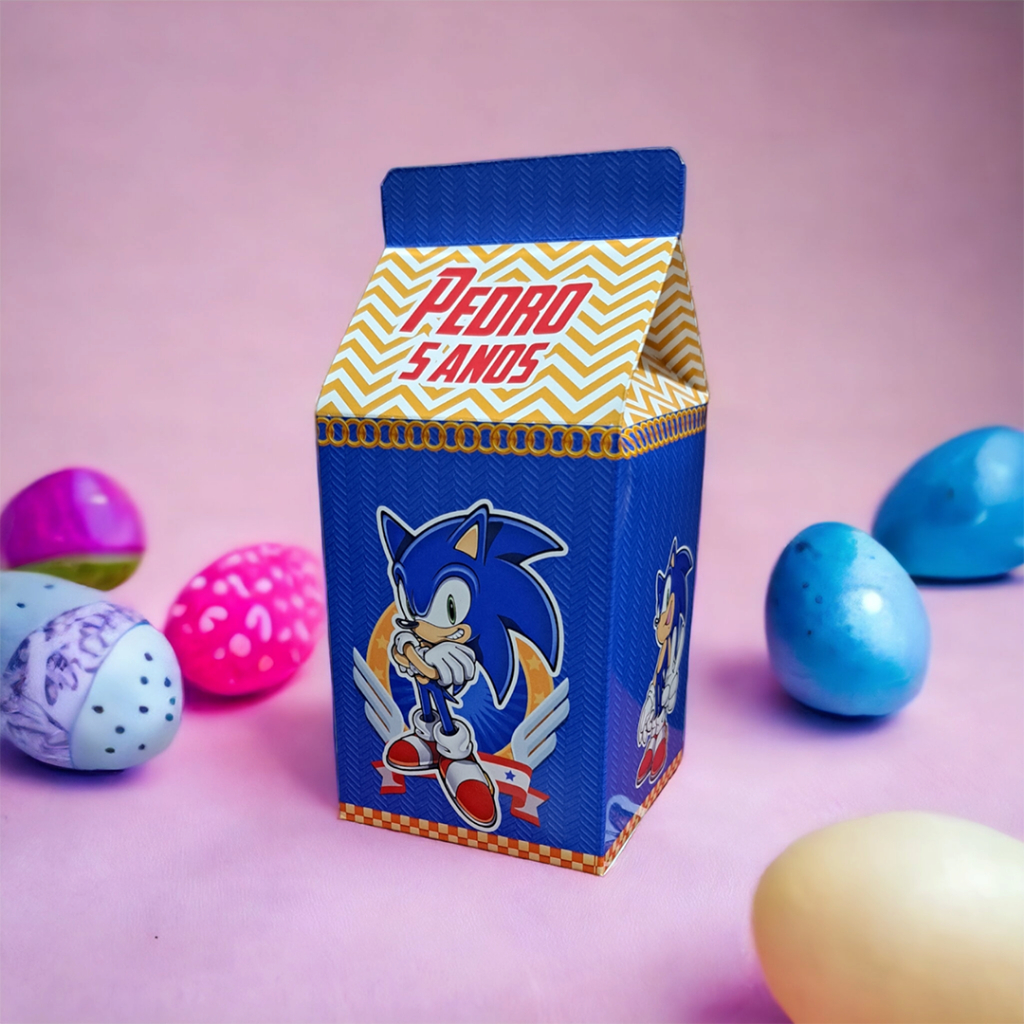 10 Lembrancinha Sonic caixinha para aniversário infantil tema sonic chá ...