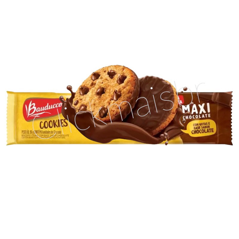 Biscoito Cookies Maxi Chocolate 96g - Bauducco | Shopee Brasil