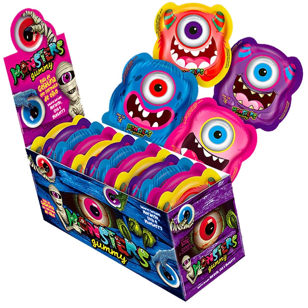 Monsters Gummy Bala De Gelatina Formato Olho Dp 15 unidades X 7g | Shopee Brasil