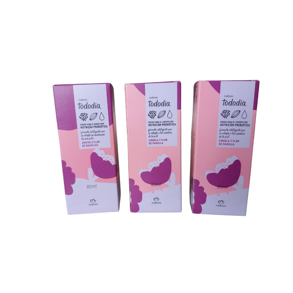 Kit Creme Desodorante Nutritivo para o Corpo Tododia Ameixa e Flor de Baunilha - Natura 80ml ...