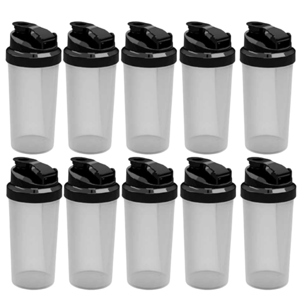 Kit 10 Coqueteleira Shakeira 600ml Copo Academia Shake Whey Garrafa ...