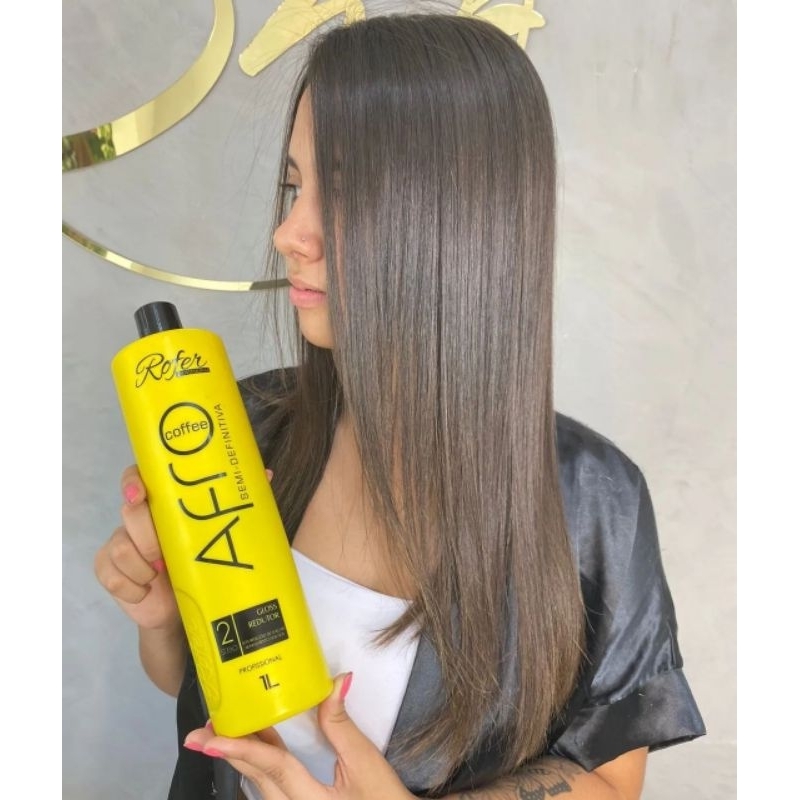 Escova Semi Definitiva Alisamento dos fios Coffer Afro 1L | Shopee Brasil