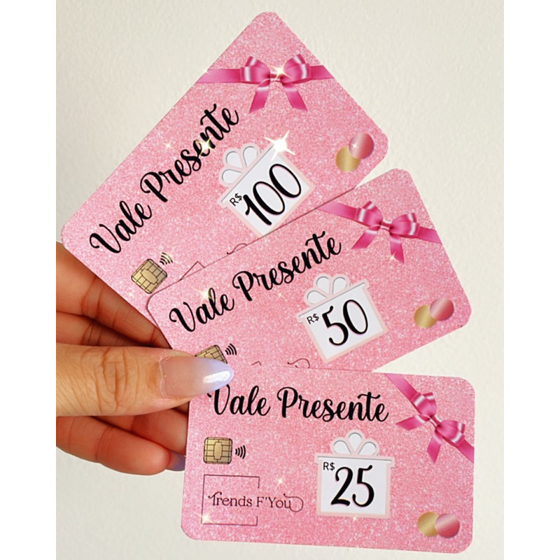 50 Cartões vale presente personalizado com sua logo | Shopee Brasil