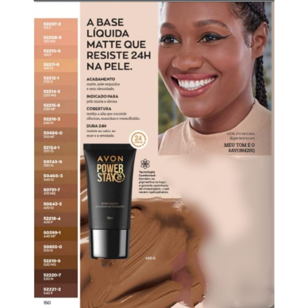 Base Líquida Avon Power Stay 30 ml. 230-bege escuro | Shopee Brasil