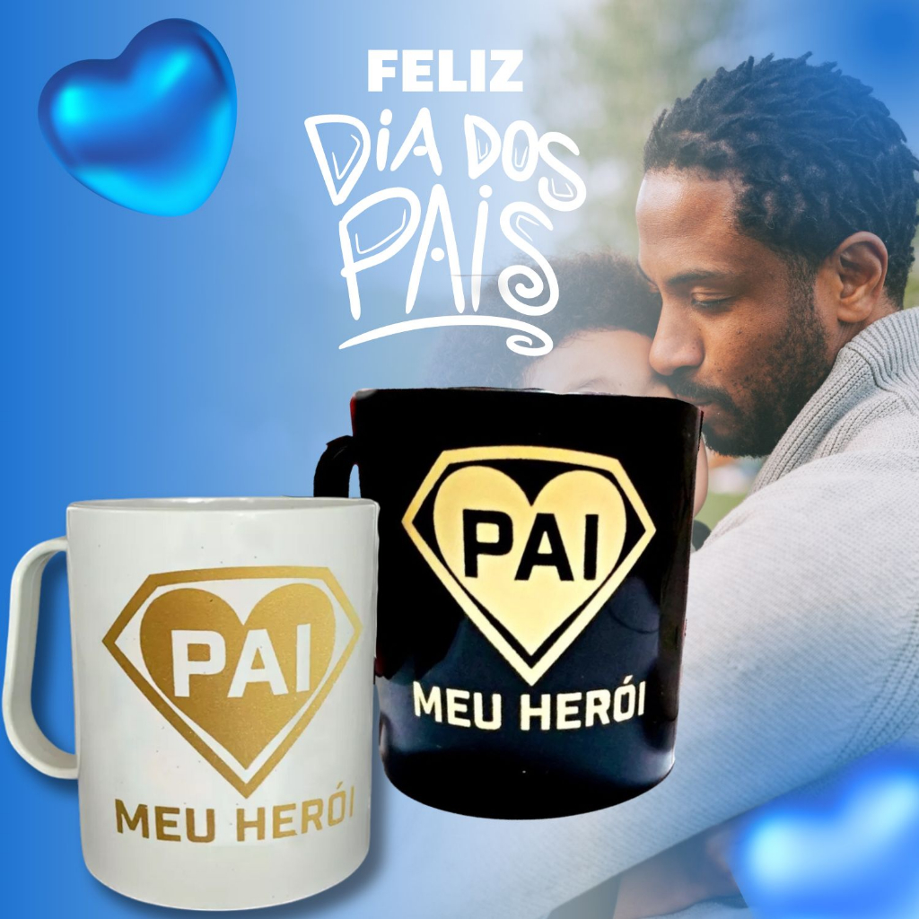 10 Caneca Pai Meu Herói Lembrancinha Dia Dos Pais - Plástica | Shopee ...