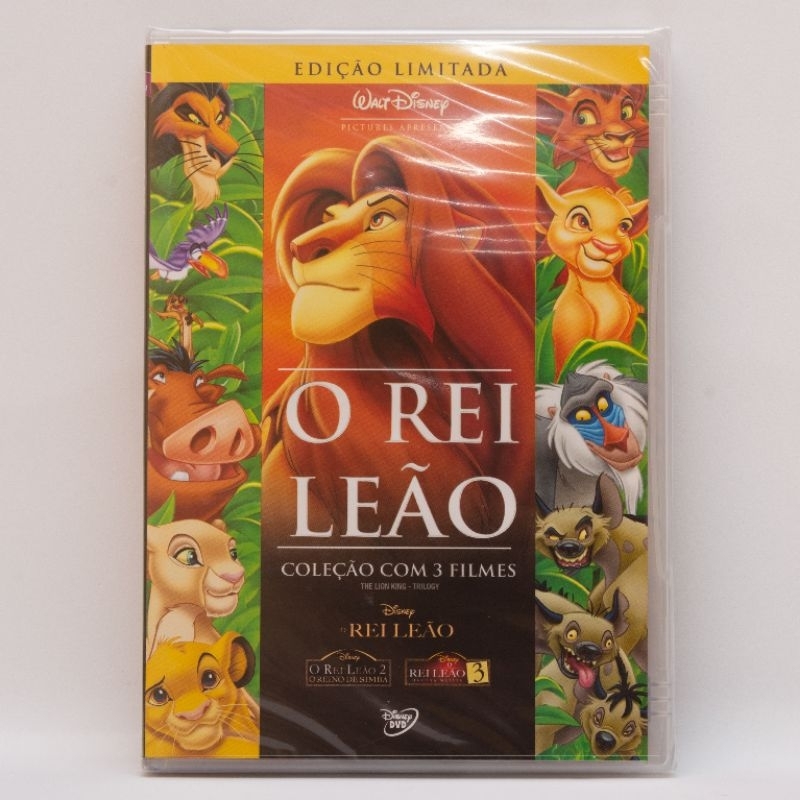 Dvd O rei Leão Trilogia - Disney - Dublado/Legendado - Original/ Novo | Shopee Brasil