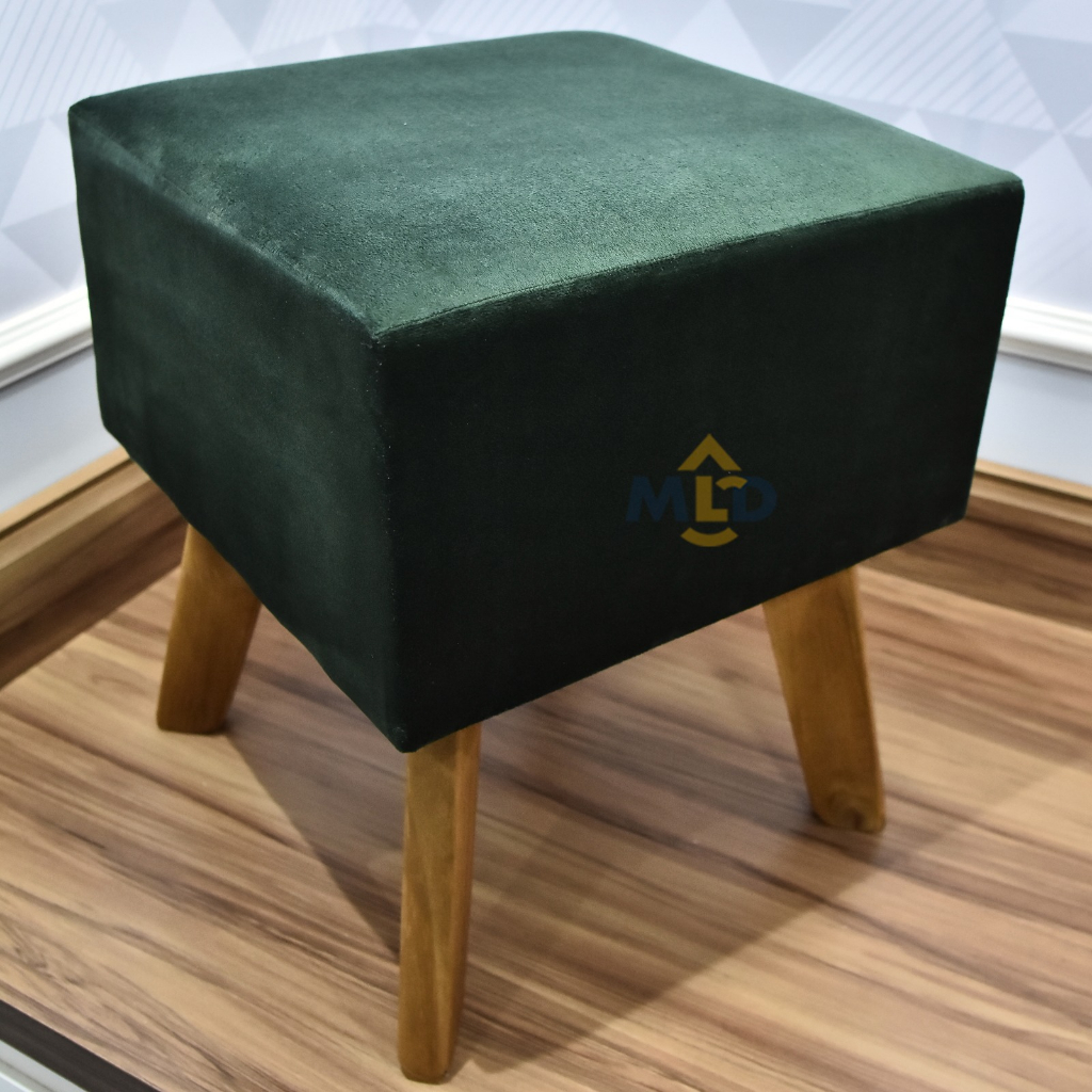 KIT 2 de Puff Banquinho Quadrado Retro Veludo Decorativo Fabrica Macio ...