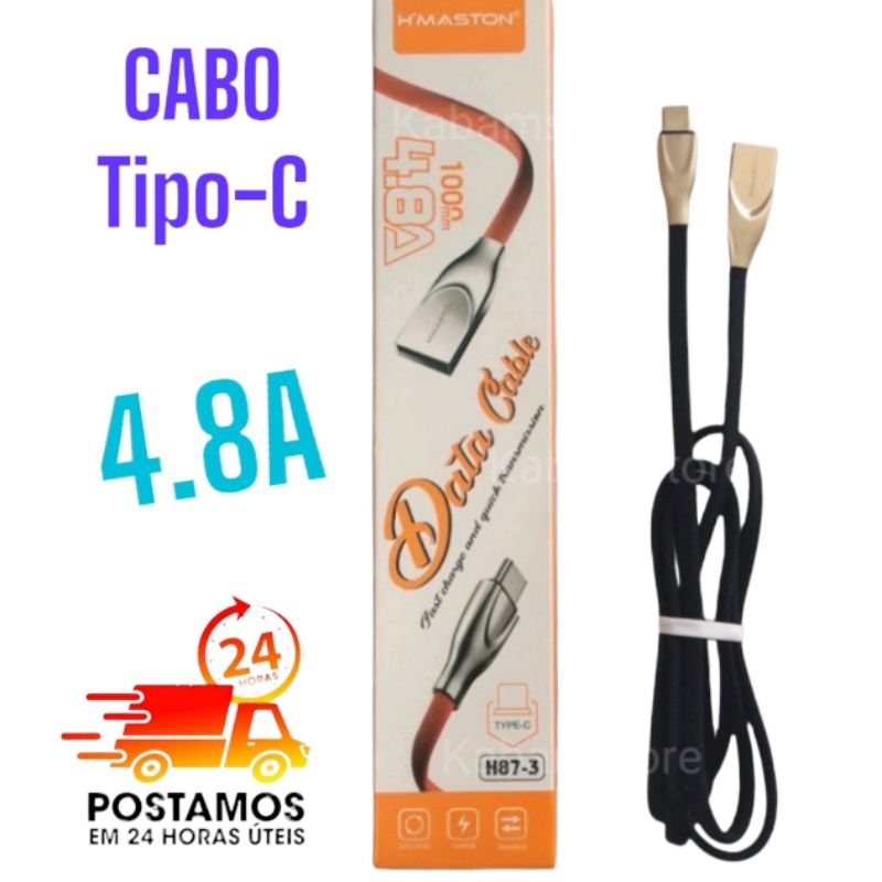 Cabo Usb Tipo C Hmaston 4.8A Turbo Android com 1 metro - Escorrega o Preço