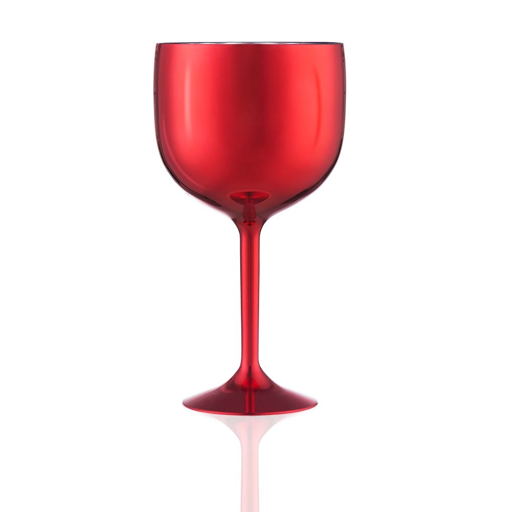 kit 6 unid Taça De Gin Vodka metalizada cromado 600ml Em Acrílico ...