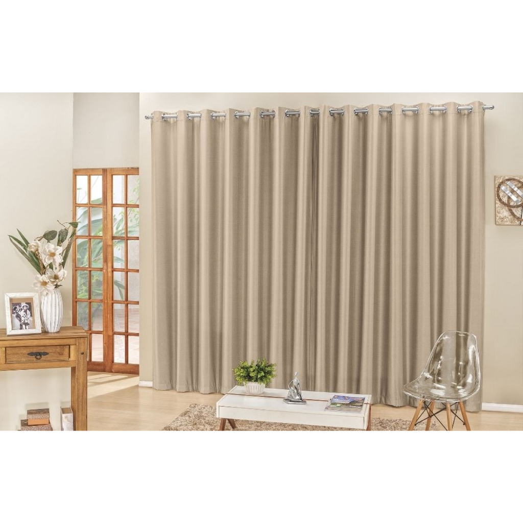 Cortina Grande para Sala 10 Metros 2,70 Largura Tecido Microfibra ...